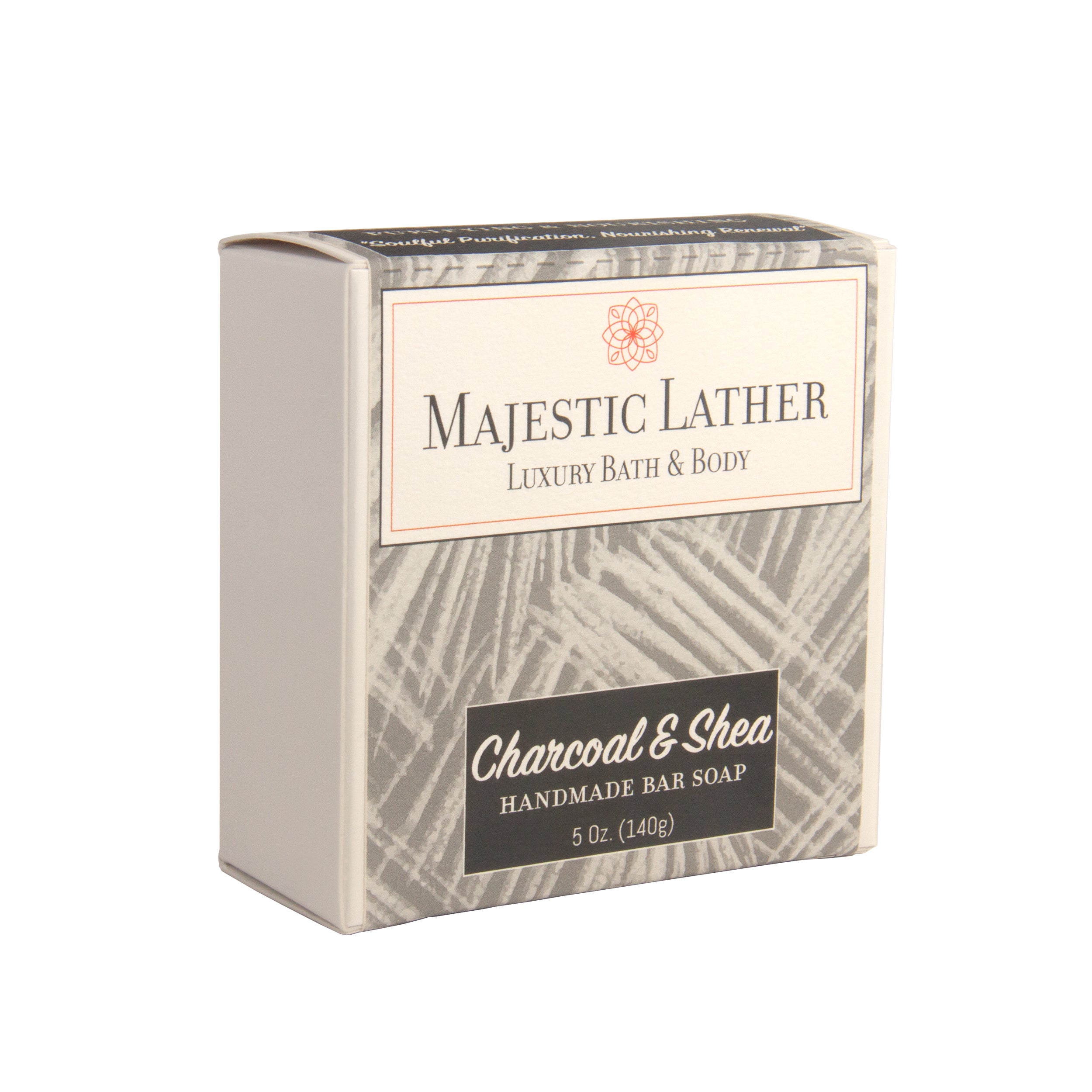 Majestic Lather Activated Charcoal & Shea Butter Luxury Handmade Bar Soap
